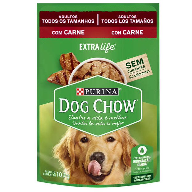 Kit 7 sachês Ração Úmida Nestlé Purina Dog Chow Sachê Carne para Cães ...